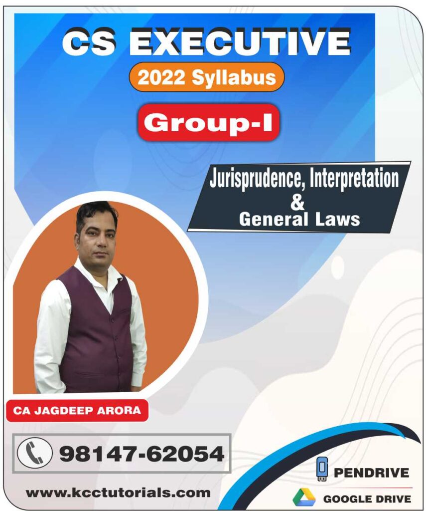Paper 1 - JIGL (CS Executive New Syllabus) - KCC Tutorials