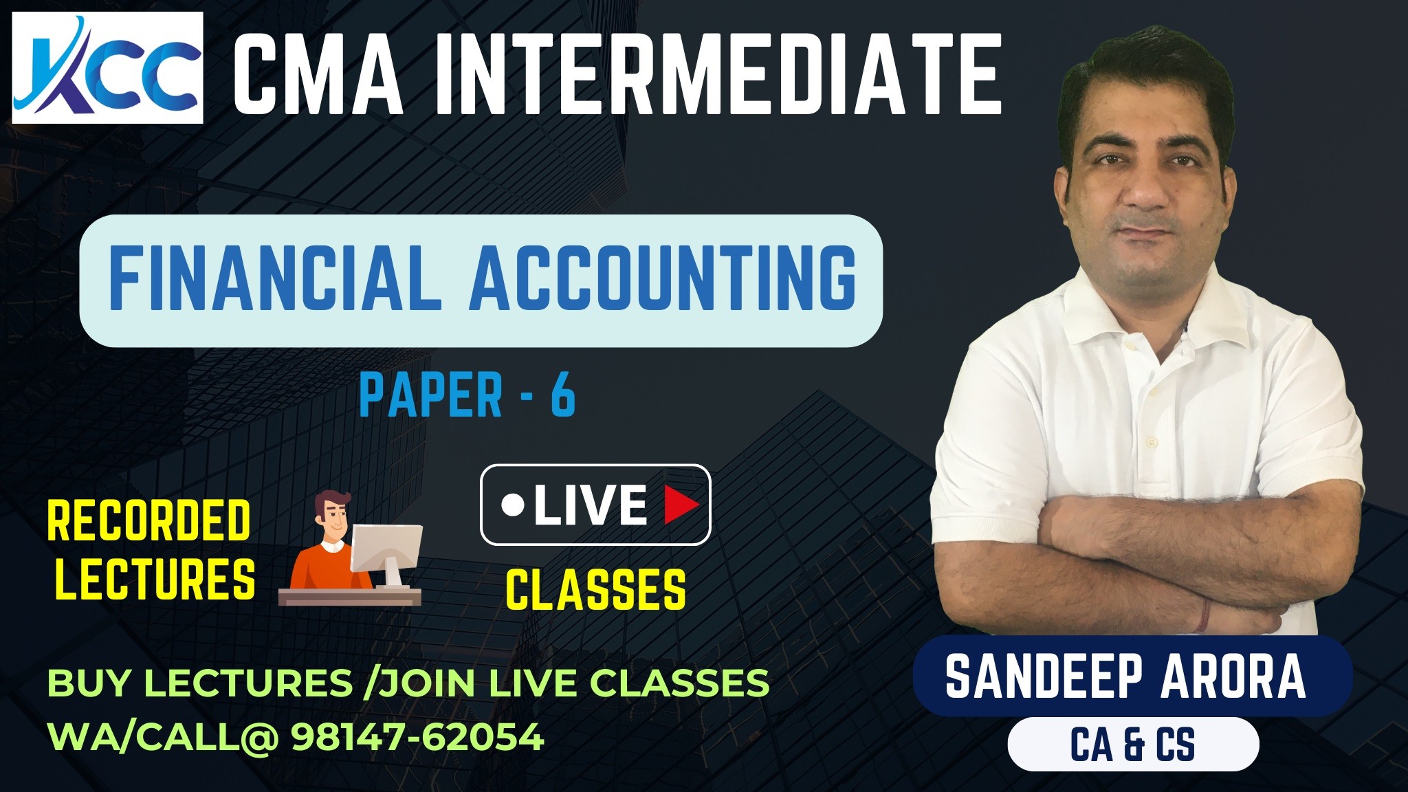 Best & Most Affordable CMA Inter Financial Accounting Video Lectures & Live Online Classes - KCC ...