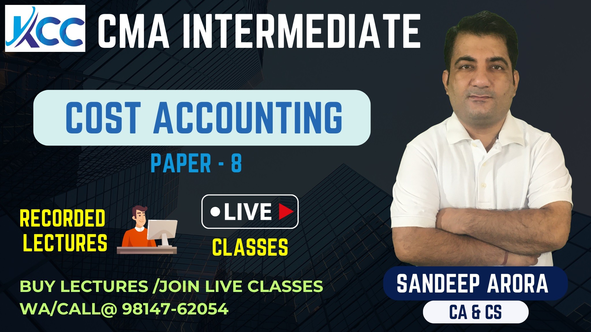 Best & Most Affordable CMA Inter Cost Accounting Video Lectures & Live Online Classes - KCC ...