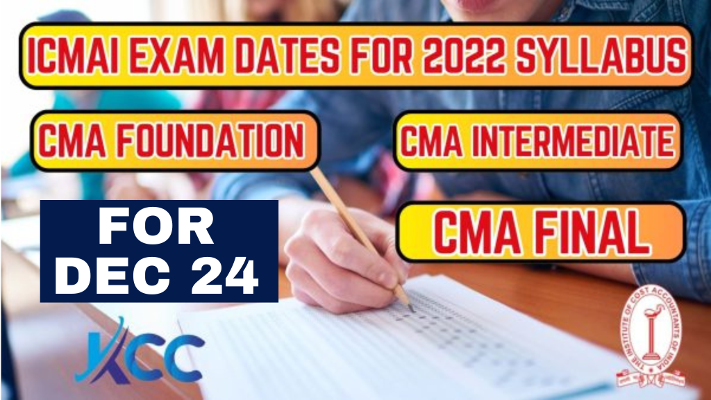 Exam dates for CMA Foundation, Inter & Final